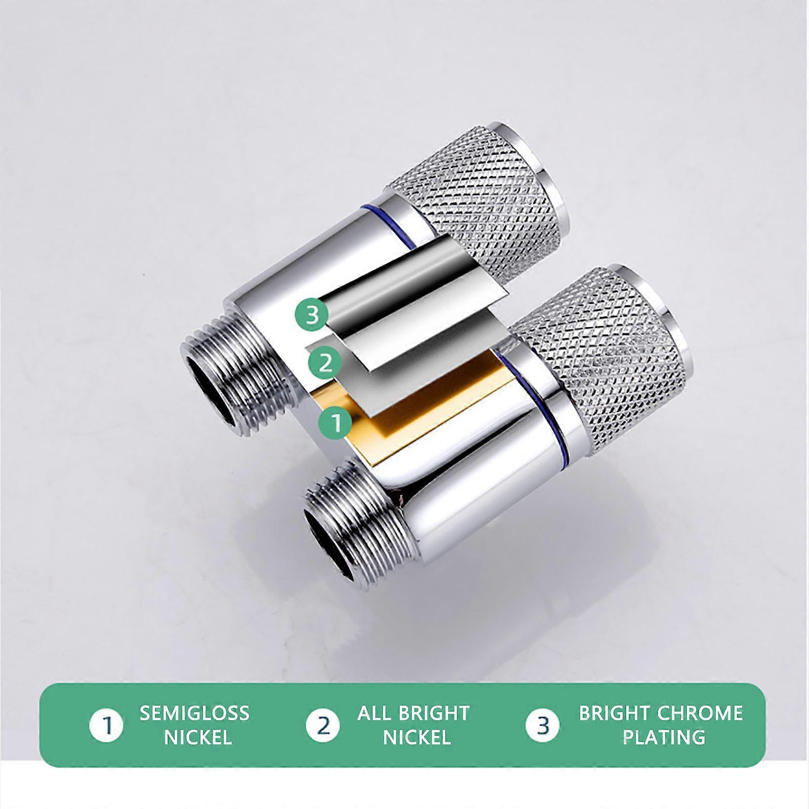 Double Switches Outlet Angle Valves 2 Way Toilet Bidet Shower Faucet ...