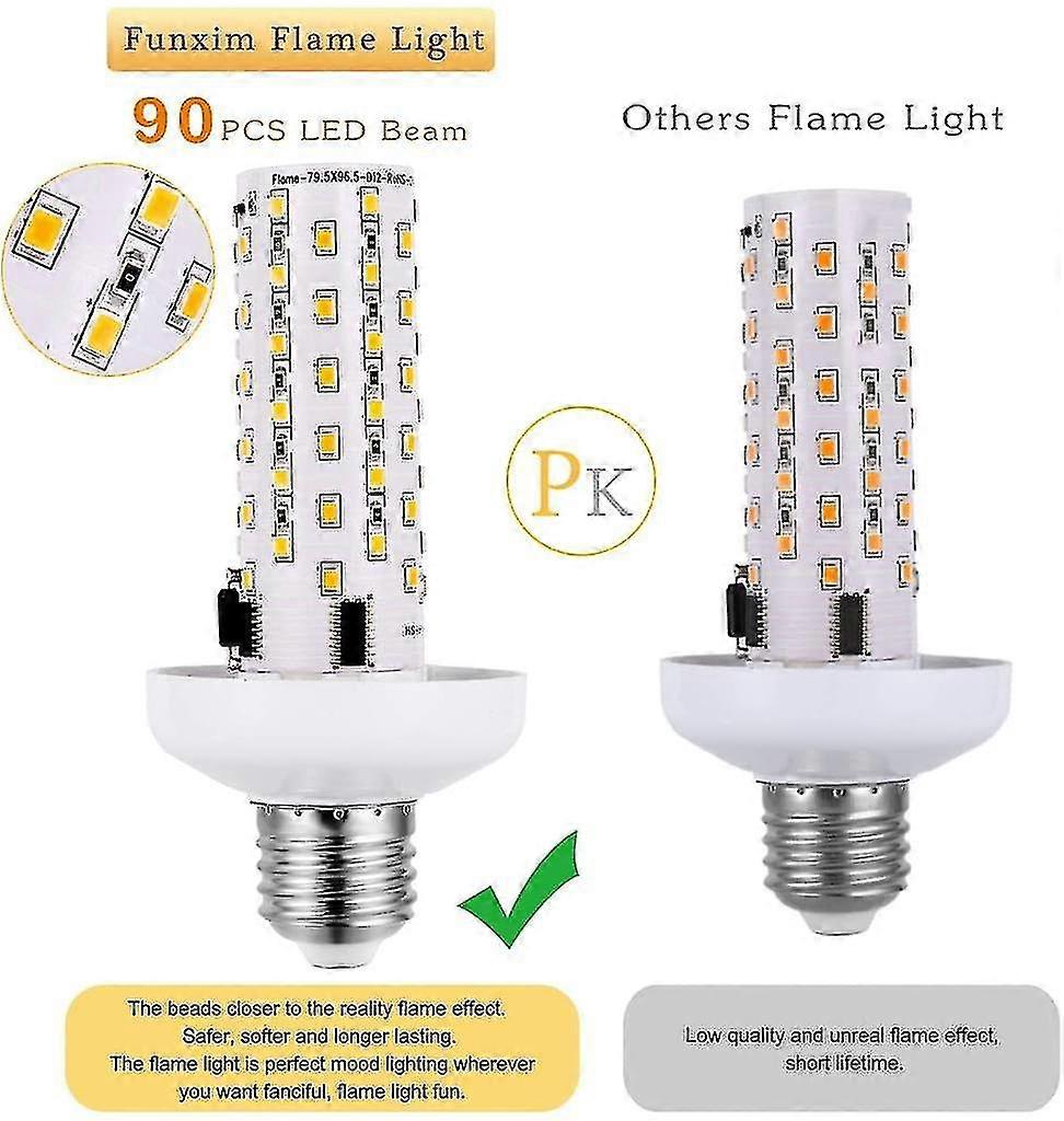 Led Flame Flame Light Bulb Flame Lamp 9w E27 Base Flickering Flame ...
