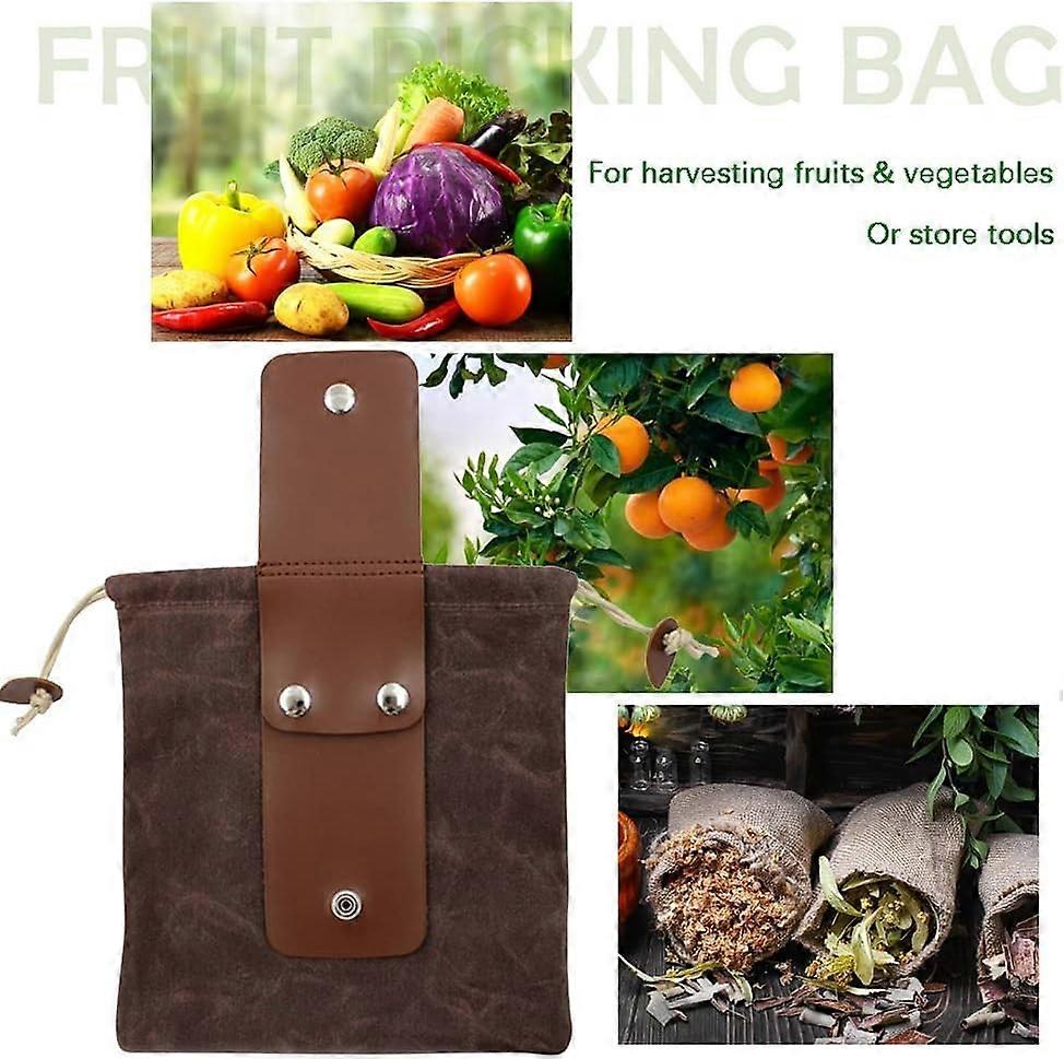 Foraging Bag Waxed Canvas Collapsible Outdoor Camping Foraging Pouch ...