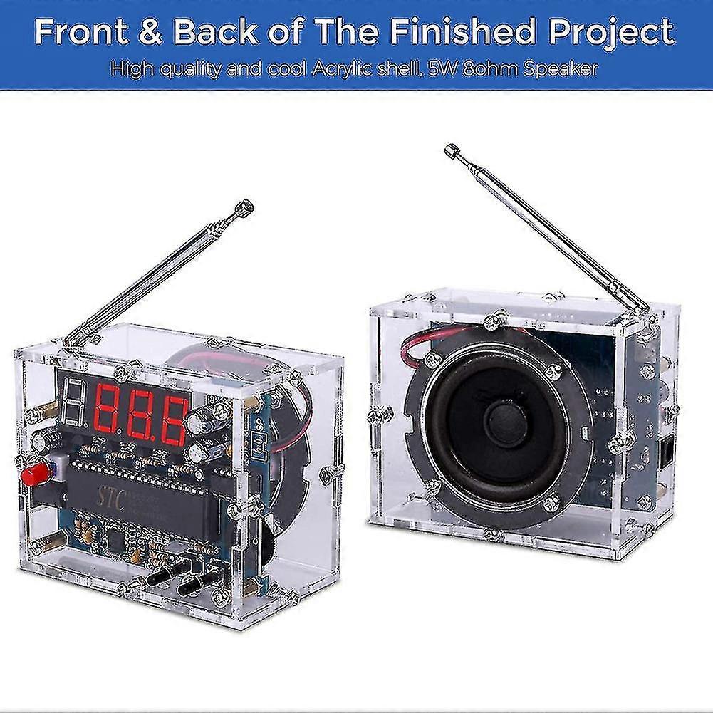 Diy Fm Digital Radio Kit Adjustable Wireless Receiver 87-108mhz Radio ...