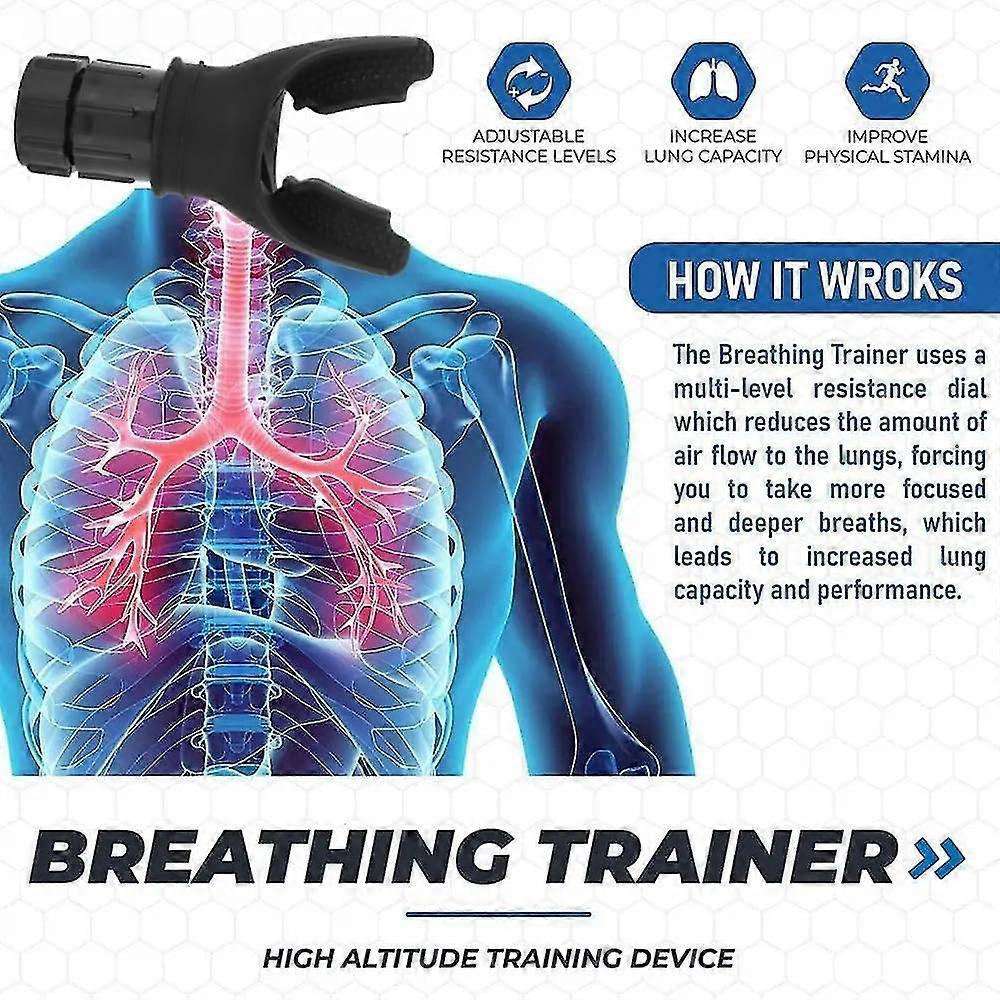 Breathing exerciser trainer, adjust resistance to improve lung capacity, handheld lung expansion ...