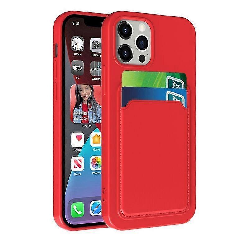 For iPhone 12 Pro TPU + Flannel Lining Shockproof Case with Card Slots ...