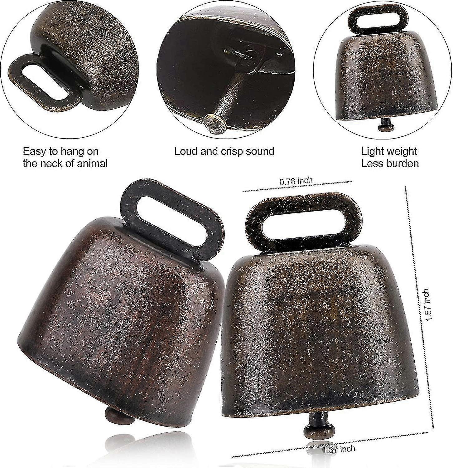 6 Piece Cow Bell, Sheep Cow Bells Pasture Bells, Copper Bells Cattle ...