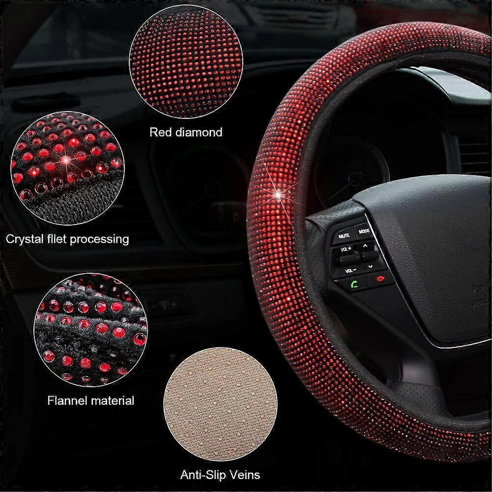 38 cm Crystal Steering Wheel Cover, Universal Diamante Steering Wheel ...