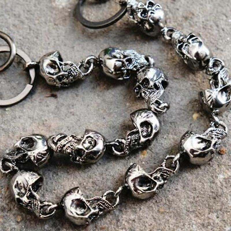 Gothic Punk Heavy Waist Chain Men Skull Keychain Wallet Chain Biker ...
