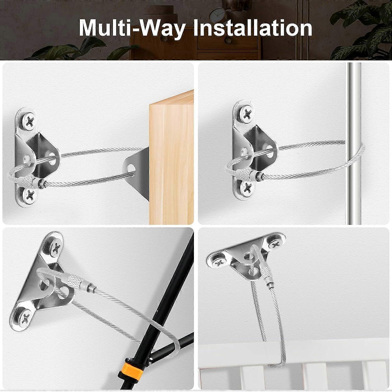 Anti Tip Furniture Anchors for Baby Proofing, Metal Furniture Wall ...