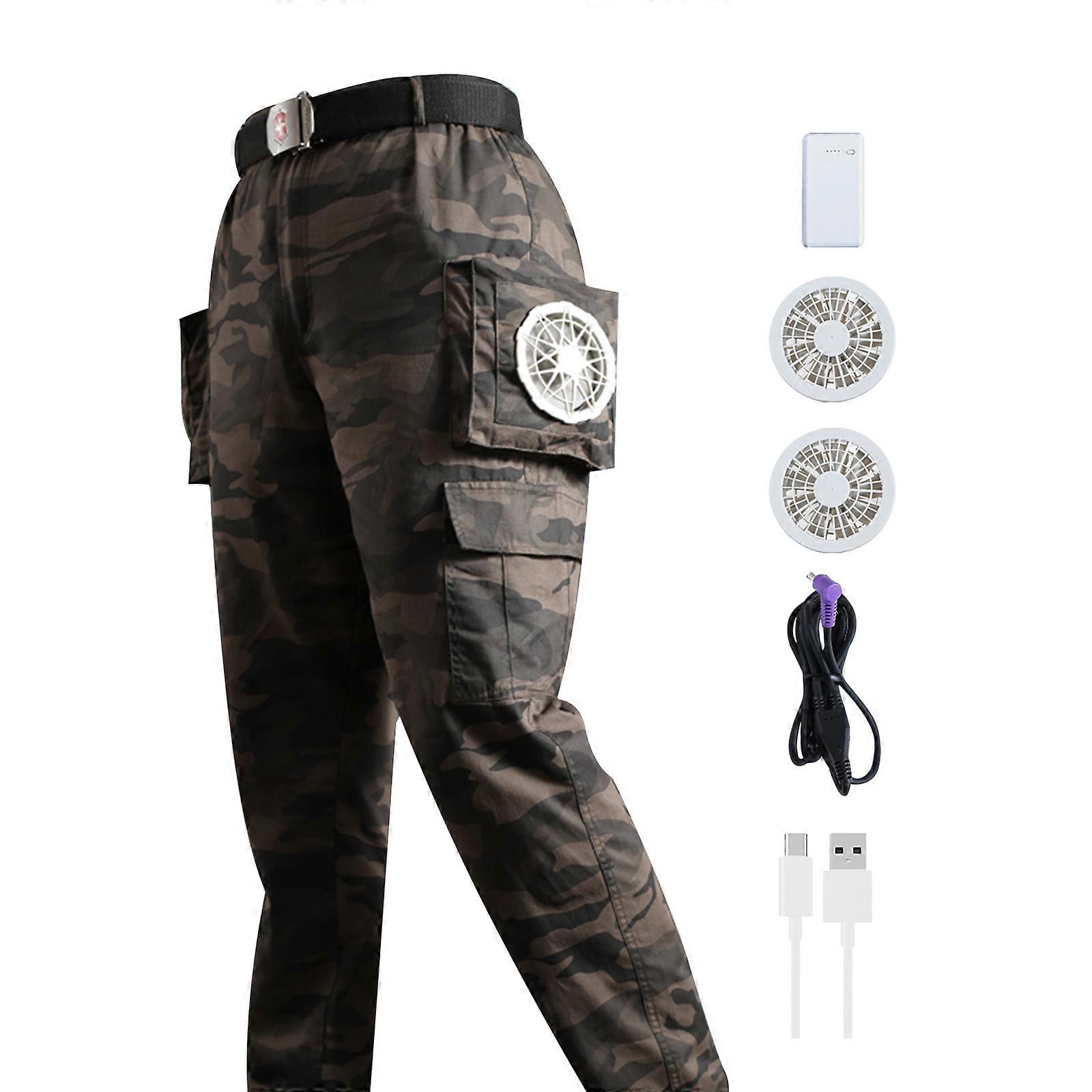 Summer Air Conditioned Trousers Men Cooling Fan Pants Outside Cycling ...