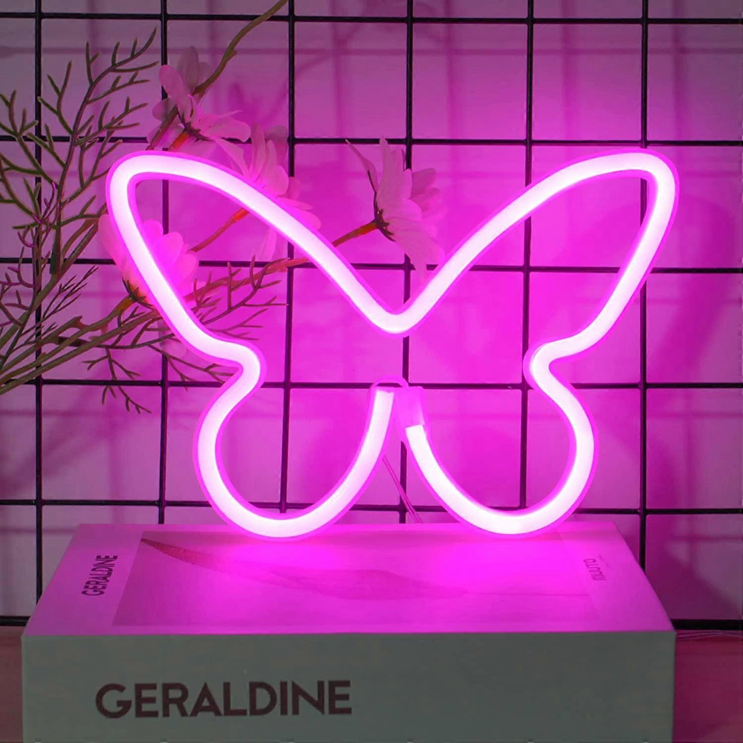 Pink Butterfly Neon Sign, Battery Operated or USB Powered LED Neon ...