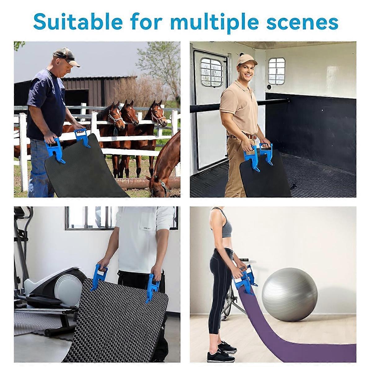 2pcs Mat Mover Tool - Mat Grippers - Heavy Duty Stall Mat Handlers for ...