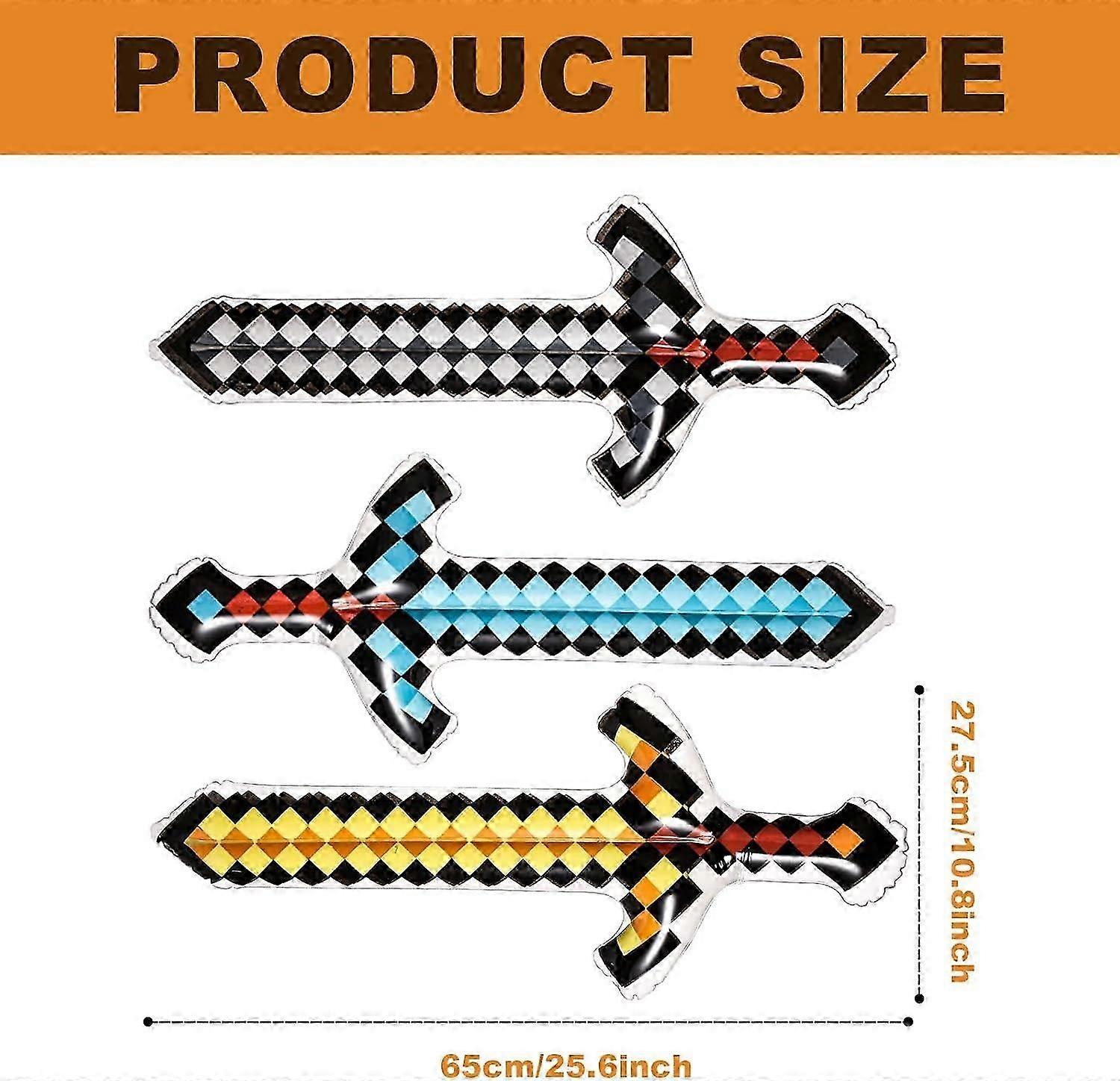 12pcs Inflatable Swords, Pixel Inflatable Sword For Kids Inflatable ...