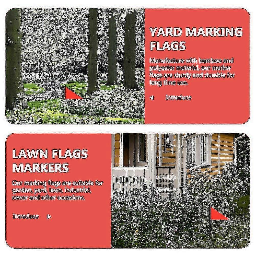 8pcs Lawn Mark Flags Construction Marker Triangle Flags Site ...