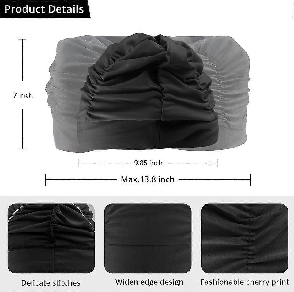 Fabric Swim Caps, Women's Nylon Cloth Swim Cap for Long Hair, Pleated ...