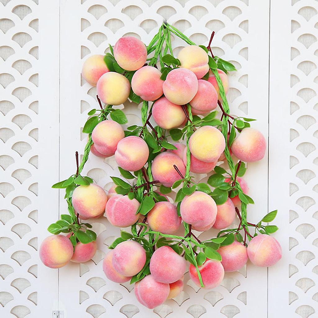 Artificial Peach String, Vivid Faux Peach Plastic Fake Peach Fake Fruit ...