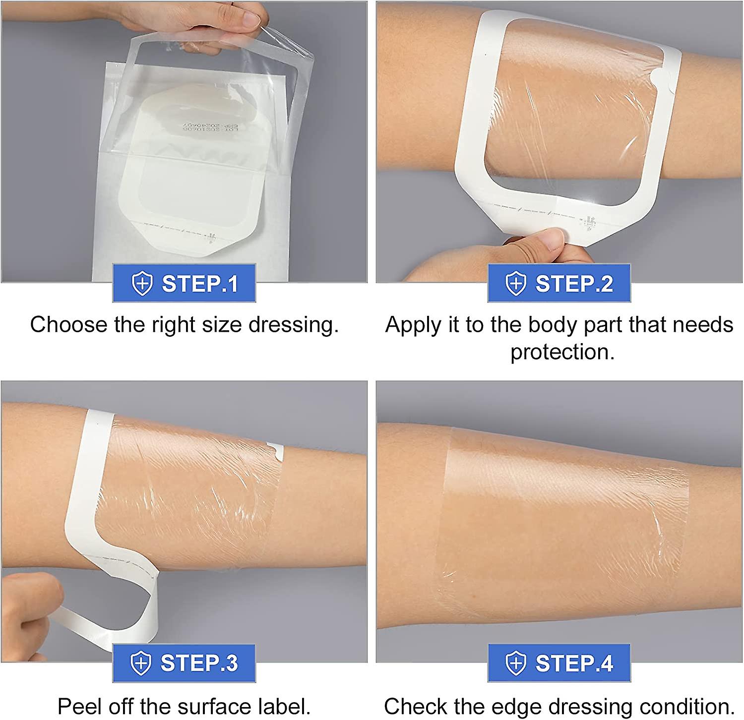 50 Pieces Transparent Film Dressing Includes Shower Waterproof Patch ...