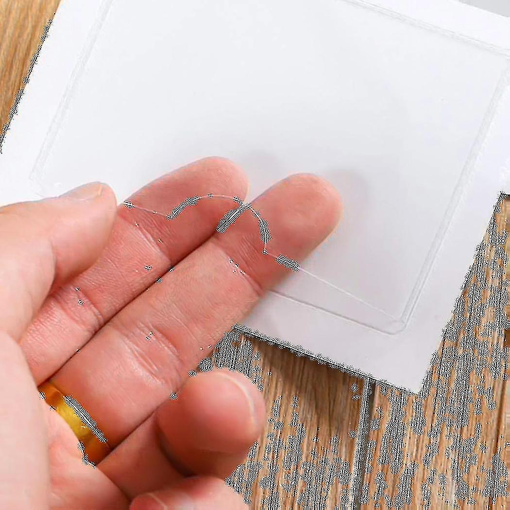 60pcs Self-adhesive Holder Card Pockets Holder Clear Library Card ...