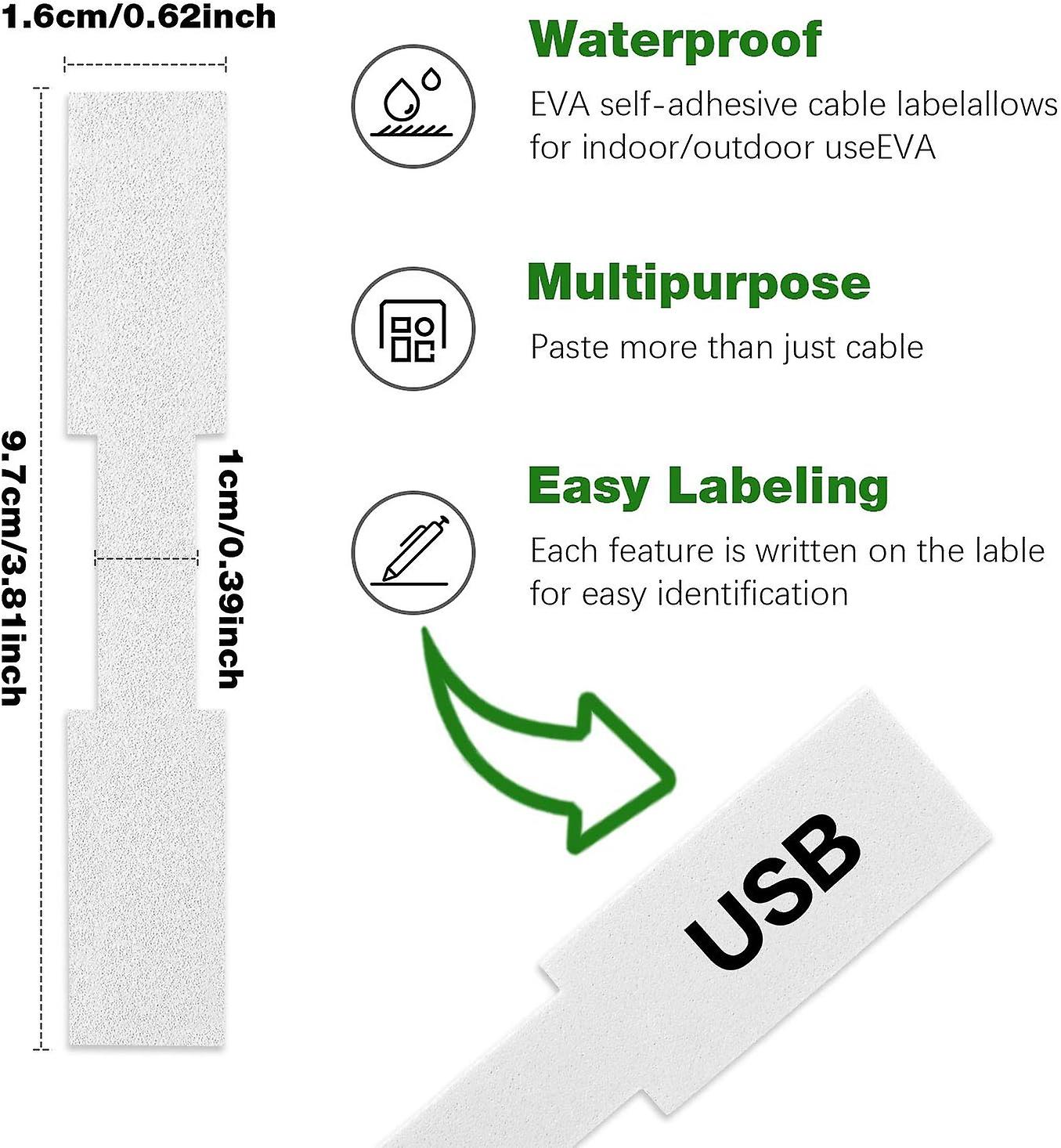 90 Pieces Self-adhesive Cable Label Wire Labels Eva Foam Waterproof ...