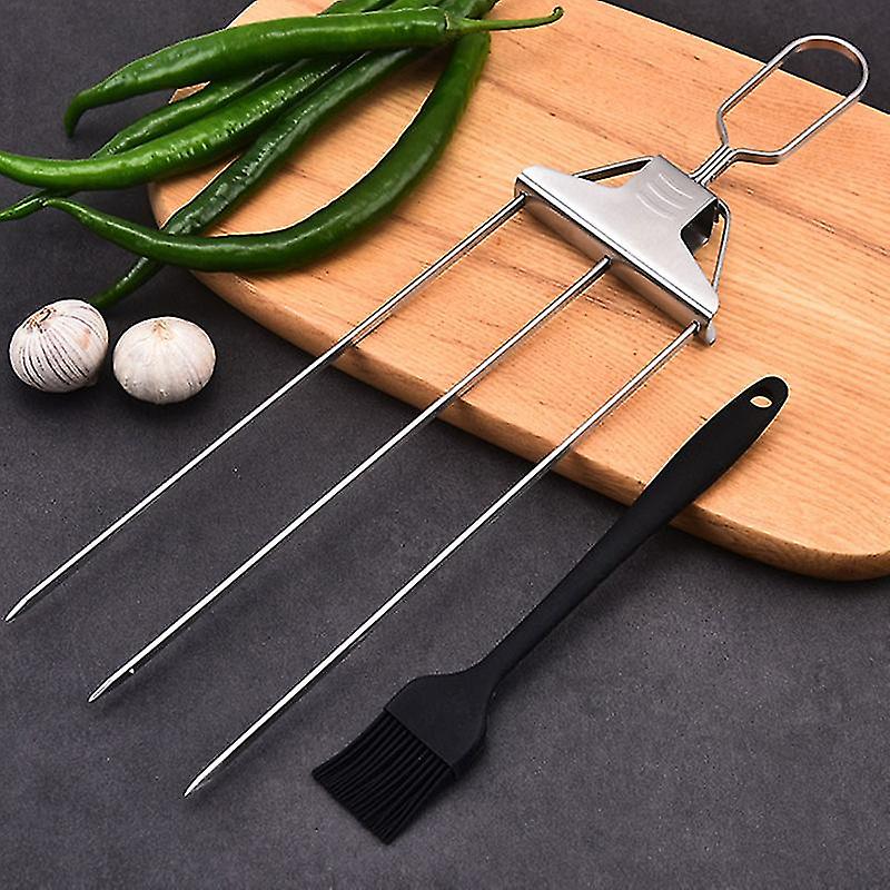 New 3 Way Grill Skewers Shrimp Skewers For Grilling Stainless Steel ...