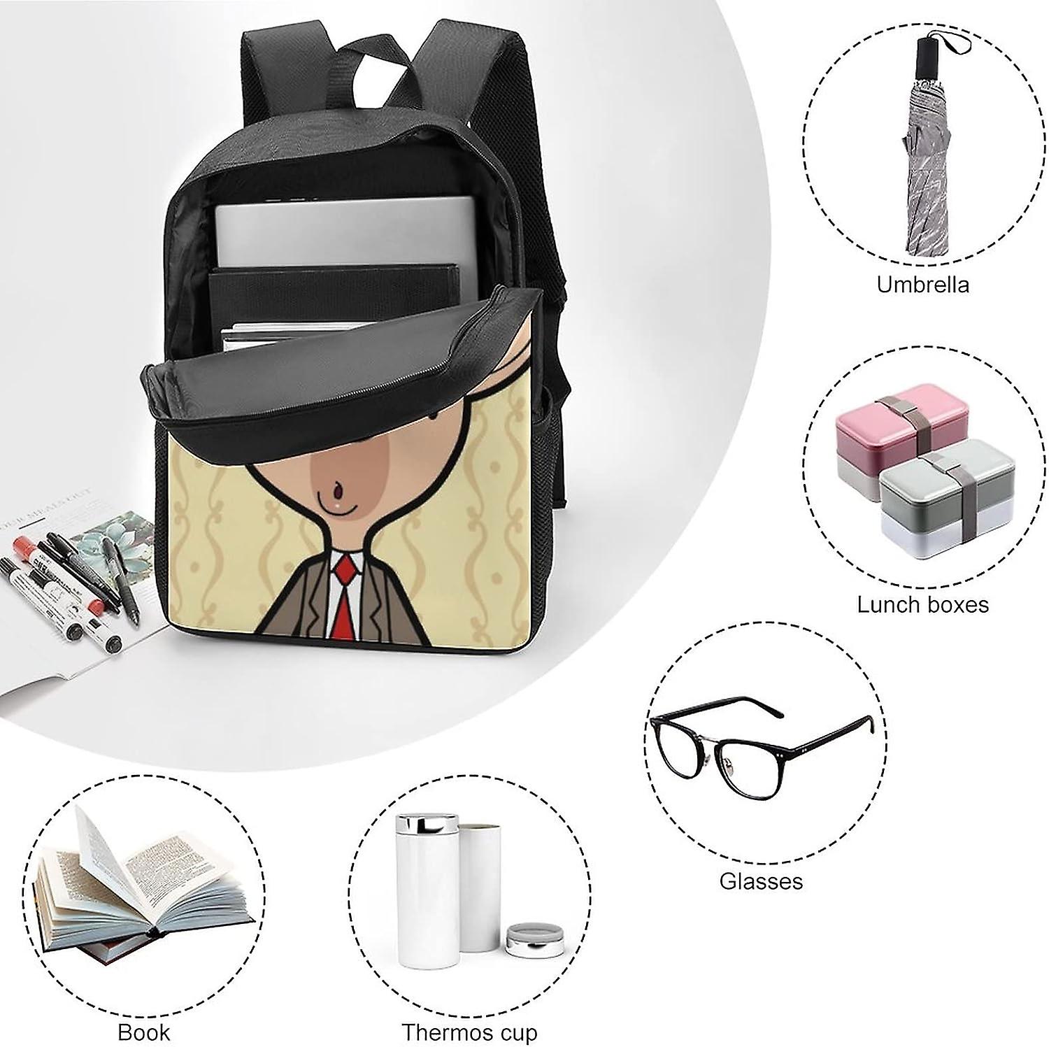 GENBAK Mr Bean Bookbags 3D Printed Anime Characters School Backpacks ...