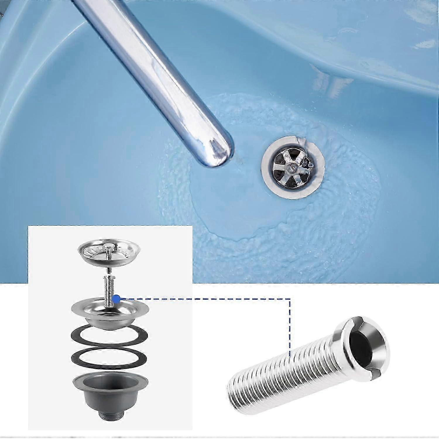2pcs Kitchen Sink Strainer Screw 304 Stainless Steel Strainer Waste ...