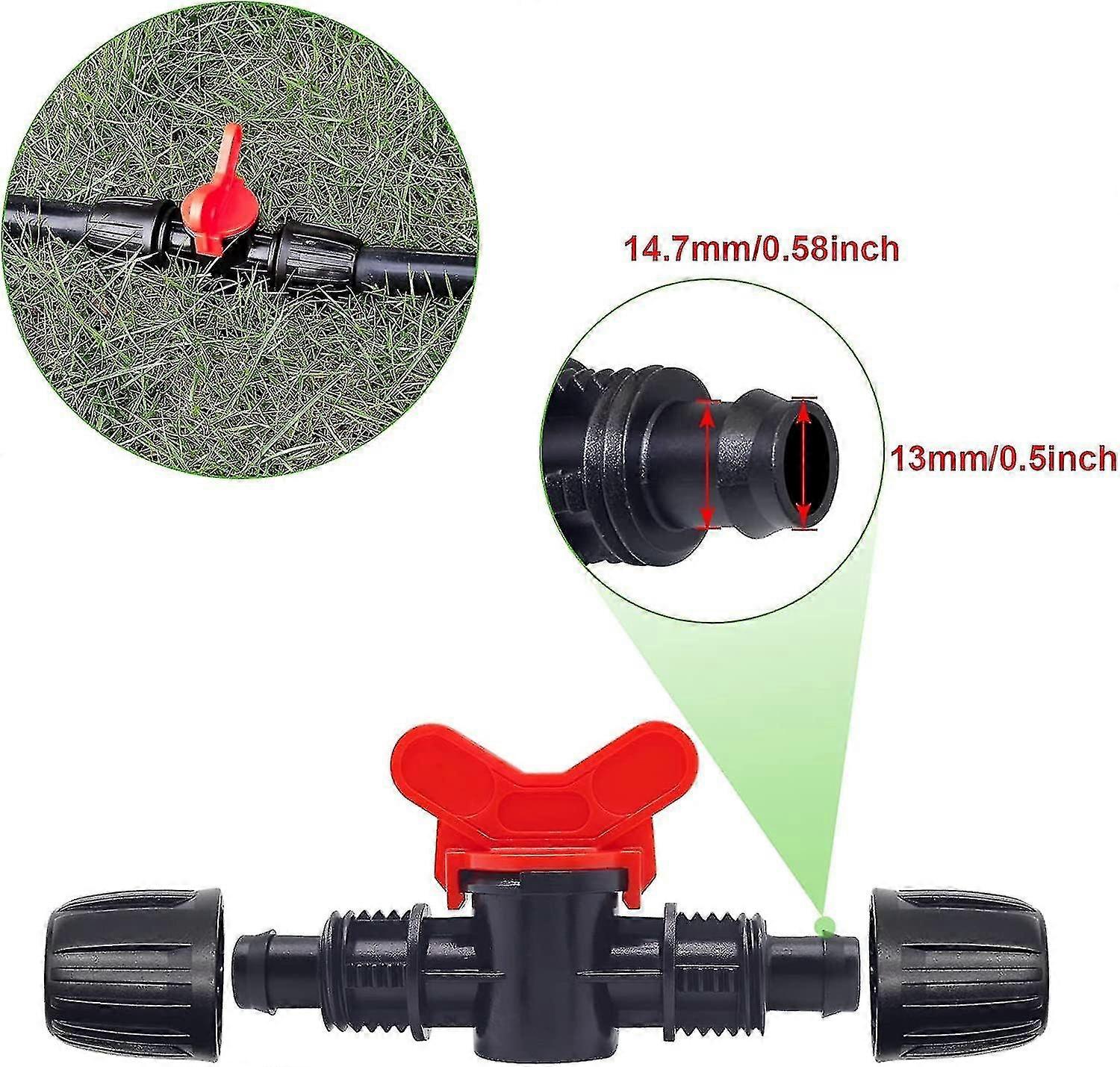 10pcs Drip Irrigation Switch Valve For 16mm Drip Tubing Barbed Locking ...