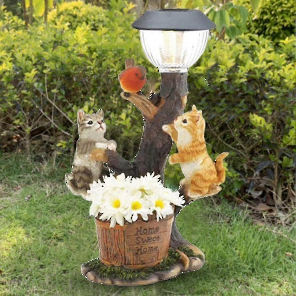Garden Animal Solar Figurine Dolar Lamp Outdoor Squirrel Statues Resin ...