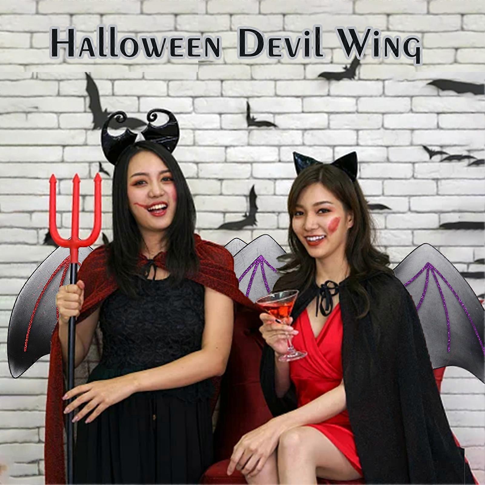Black Wings Bat Devil Cosplay Wings Halloween Costume Wings Masquerade ...