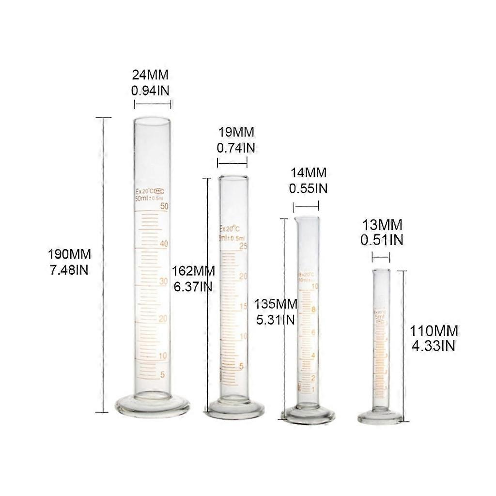 Glass Graduated Cylinder Lab Measuring Cylinder with Round Base 5/10/25 ...