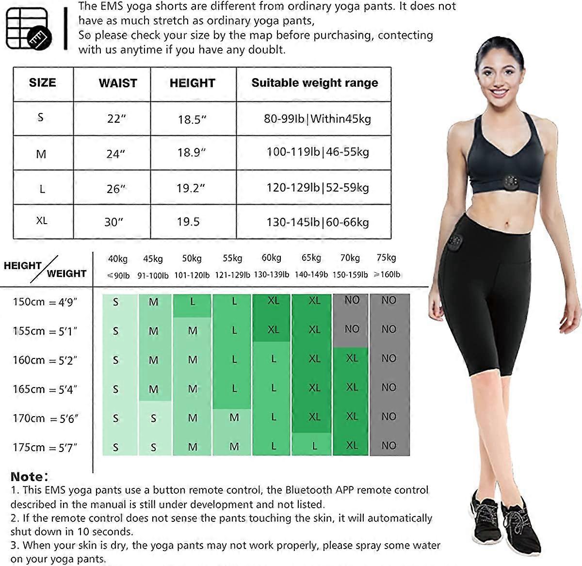 High Waist Shorts Yoga Pants with EMS Muscle Stimulator Rechargeable ...