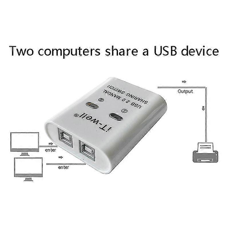 Usb Printer Sharing Device, 2 In 1 Out Printer Sharing Device, 2-port ...