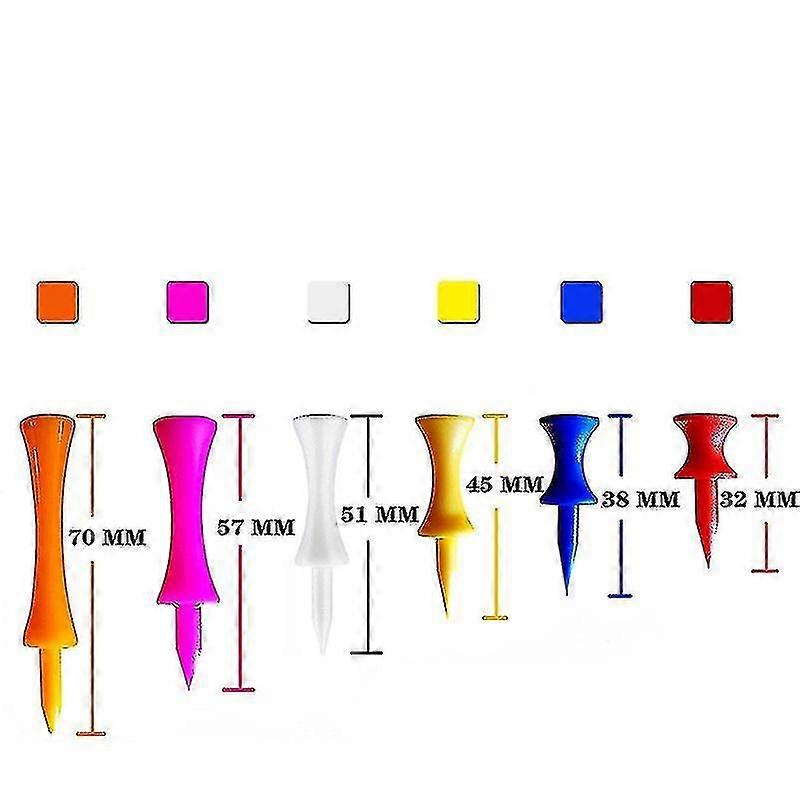 Plastic Castle Golf Tees - All Colours Sizes - Various Golf Ball Limit Spikes 100pcs | Fruugo UK