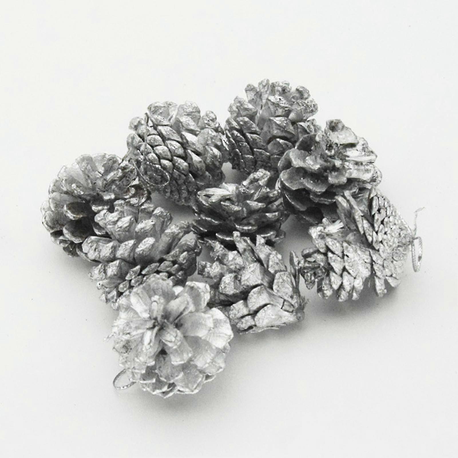 Artificial Pine Cone Decor Gold And Sliver Fake Natural Pinecones ...