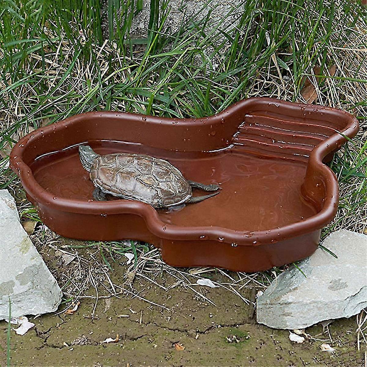Reptile Bathing Pool Amphibians Accessories With Ramp Reptile Water ...