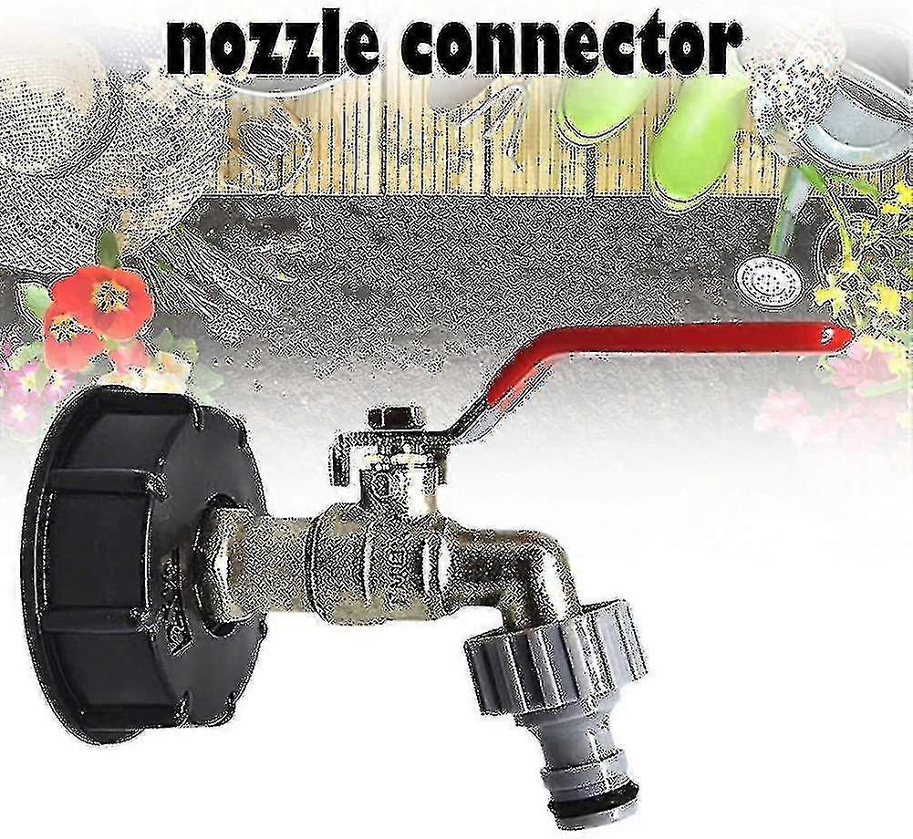 Tank Tap 1000l S60x6 Ibc Tap Connector With 1/2" Hose Connector, Drain ...