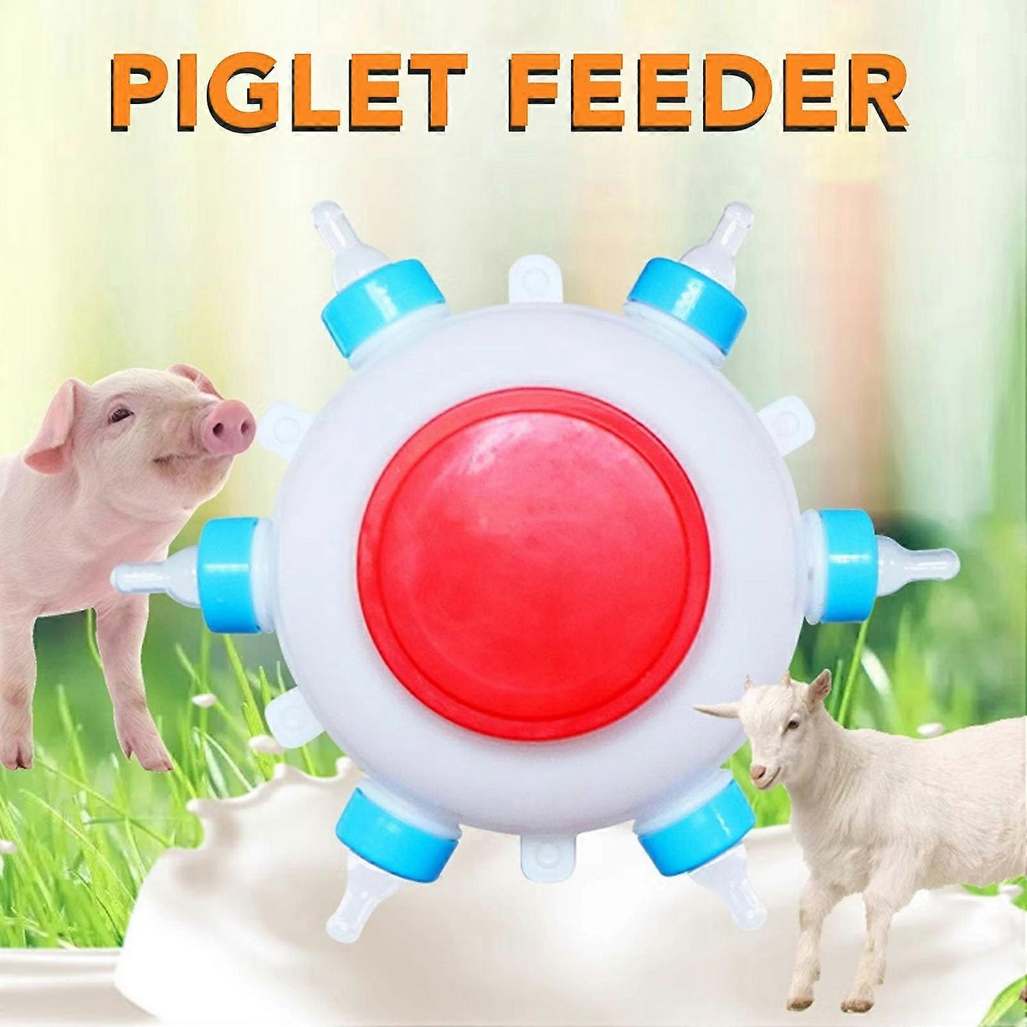 Piggy Milk Feeder 2.5L Round Piglet Poultry Breeding Feeder with 6 ...