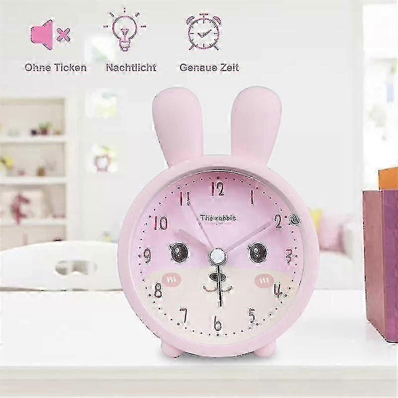 Children's Alarm Clock For Girls Without Ticking,rabbit Children's ...