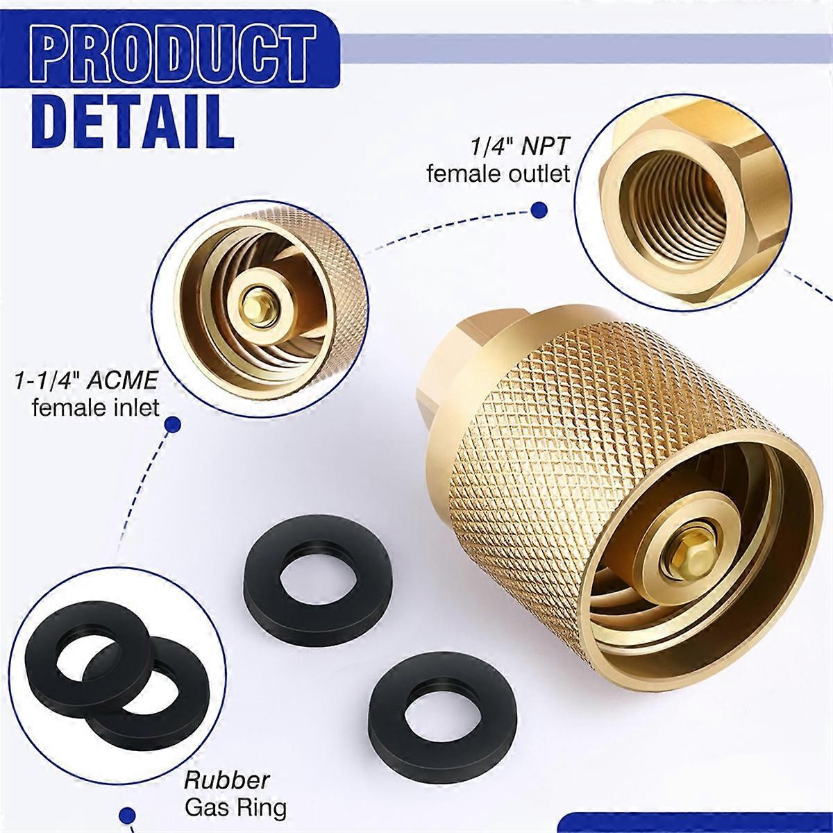 2 Pack Forklift Connector Female 7141F, Propane Tank Adapter, 1-1/4Inch ...