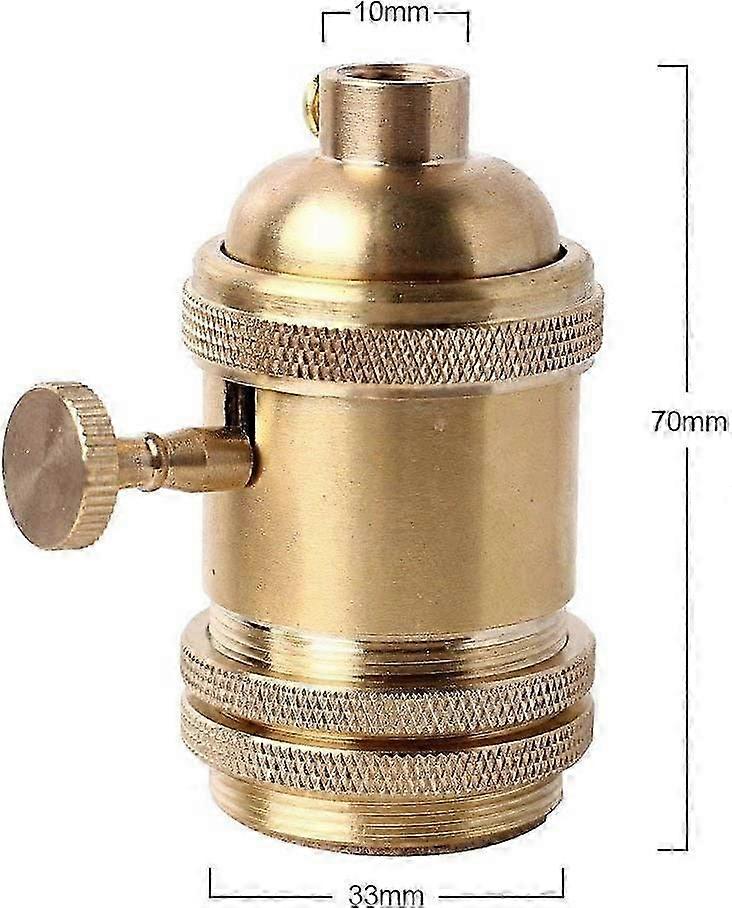 Lamp Base With Switch Vintage Brass Copper Socket Holder For Retro ...