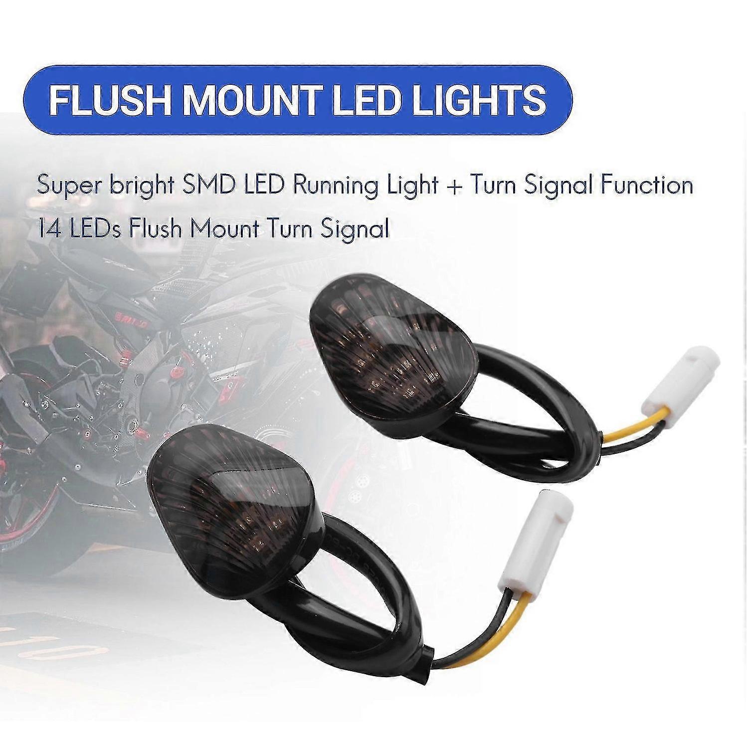 2-Pack LED Turn Signal Lights for Yamaha YZF R1/R3/R6 FZ1 Motorcycle ...