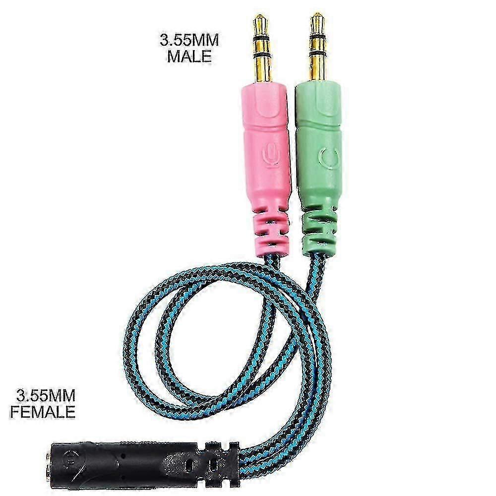 3.5mm Jack Cable Adapter Kit Mutual Convertors For Pc Headset Earphone ...