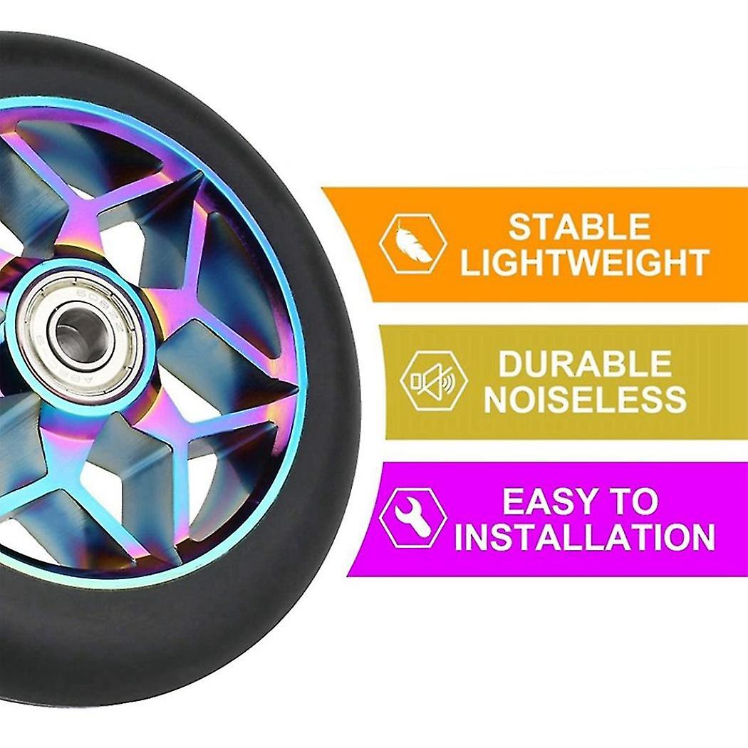 4 Pcs 110mm Scooter Replacement Wheels With Stunt Scooter Pu Wheels For ...