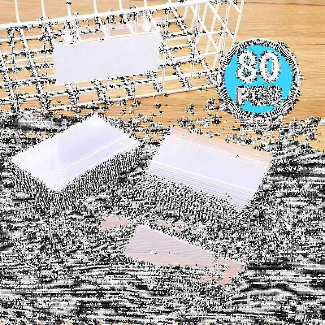 80pcs Plastic Basket Label Holders Price Tag Ticket Hanger Clips With ...
