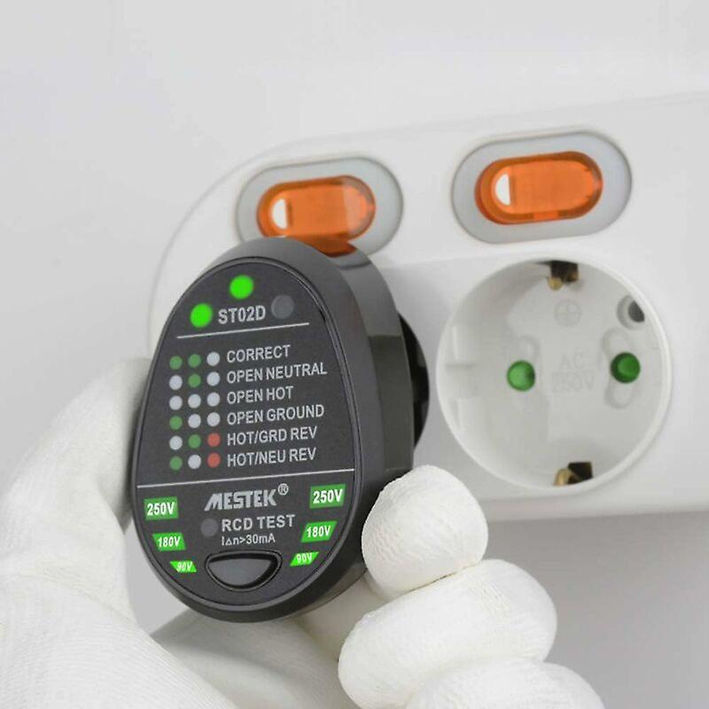 Electrical Socket Tester, 100-240V Advanced RCD Electrical Socket ...