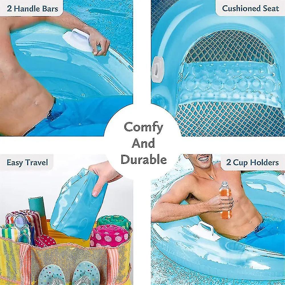 Pool Floating Chairs For Adults, Inflatable Pool Lounger Floating Pool ...