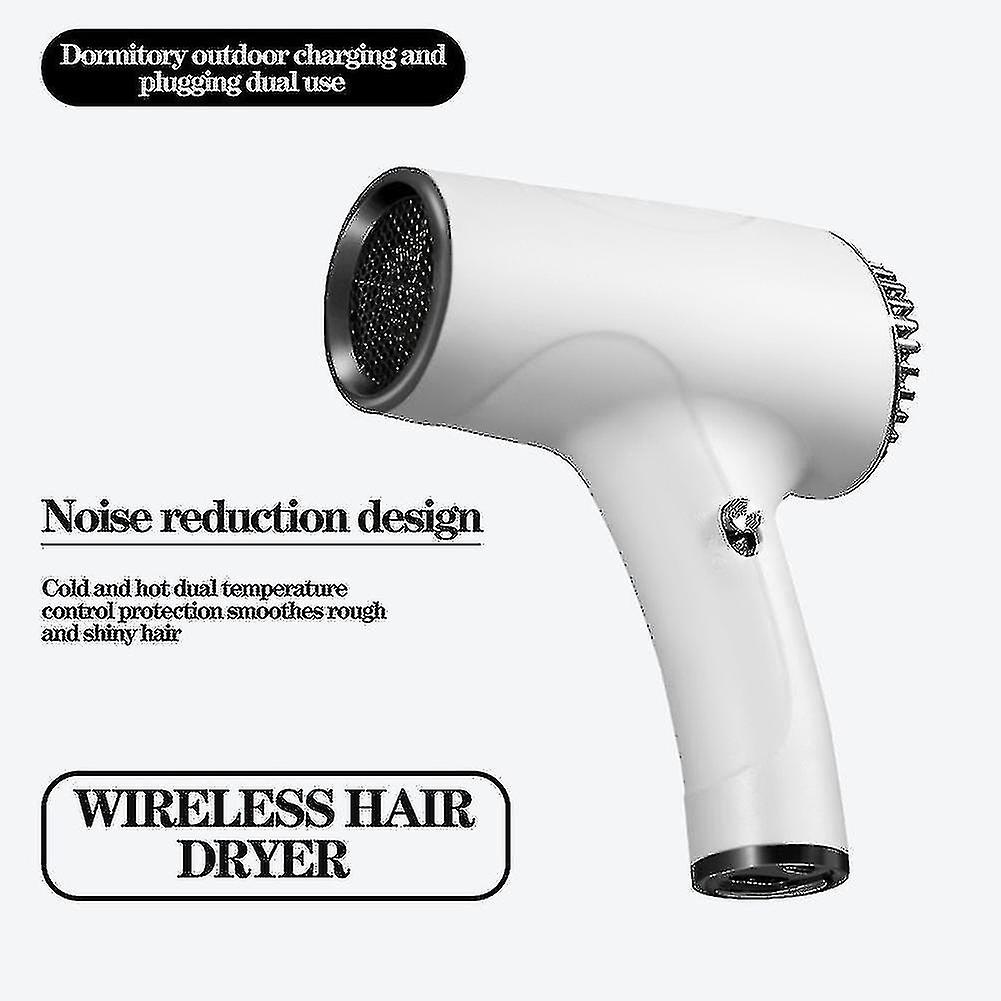 Wireless Rechargeable Hair Dryer Portable Hot And Cold Wind Hair Dryer ...