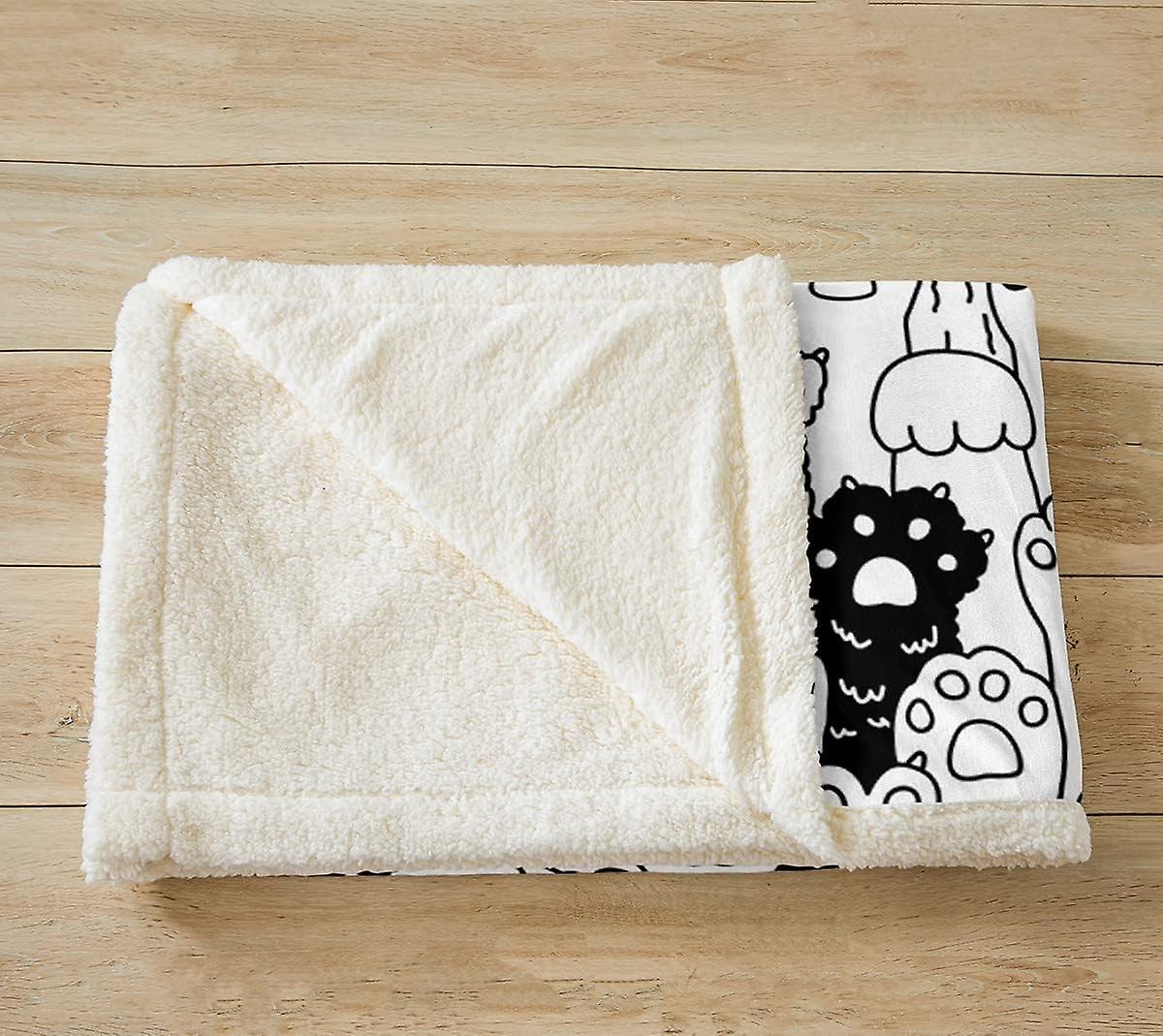 Katter Sherpa Filt Söt Tecknad Katt Tass Fleece Kasta Filt För Barn ...