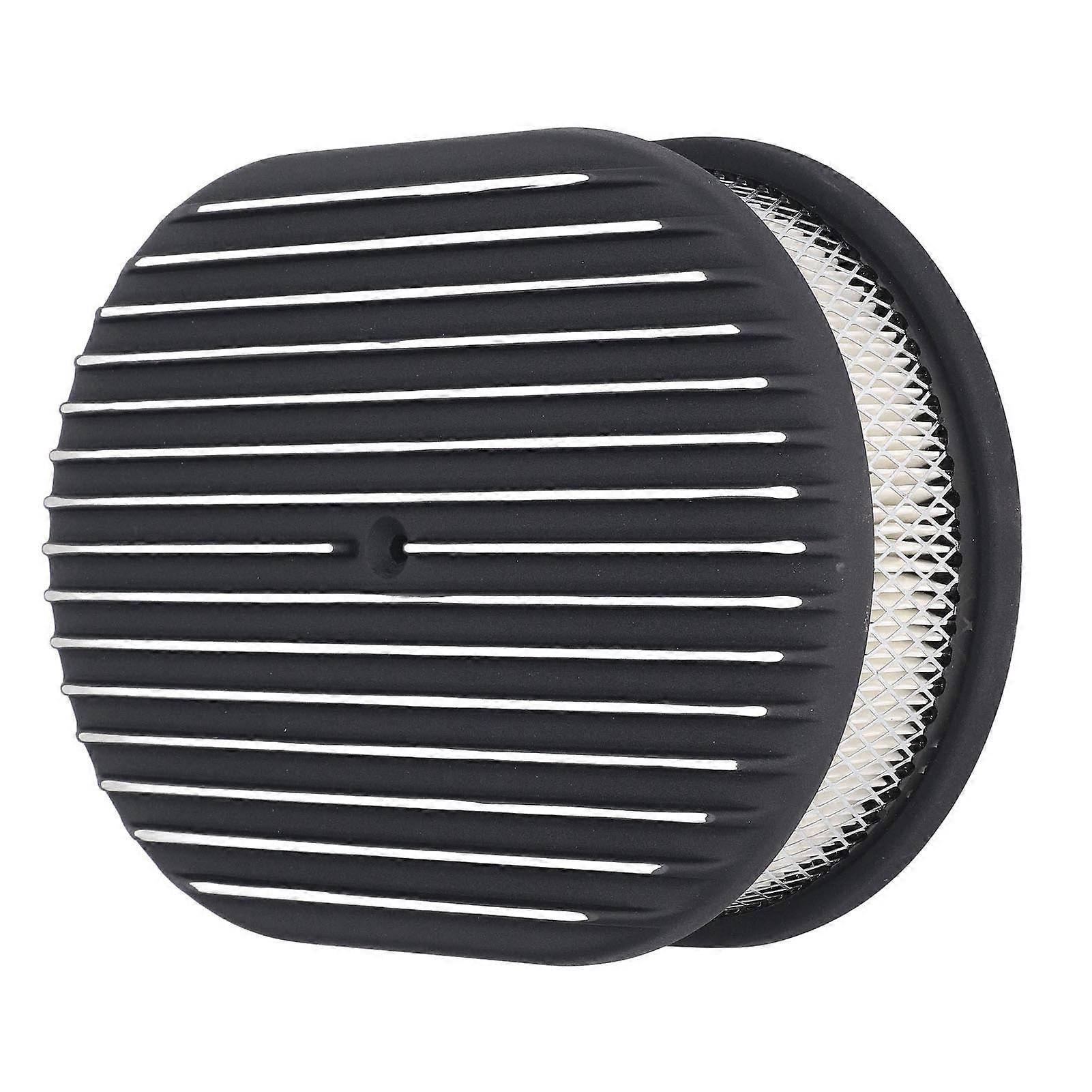 Full Finned Air Cleaner Aluminium Alloy Black for 5 1/8in 4 Barrel ...