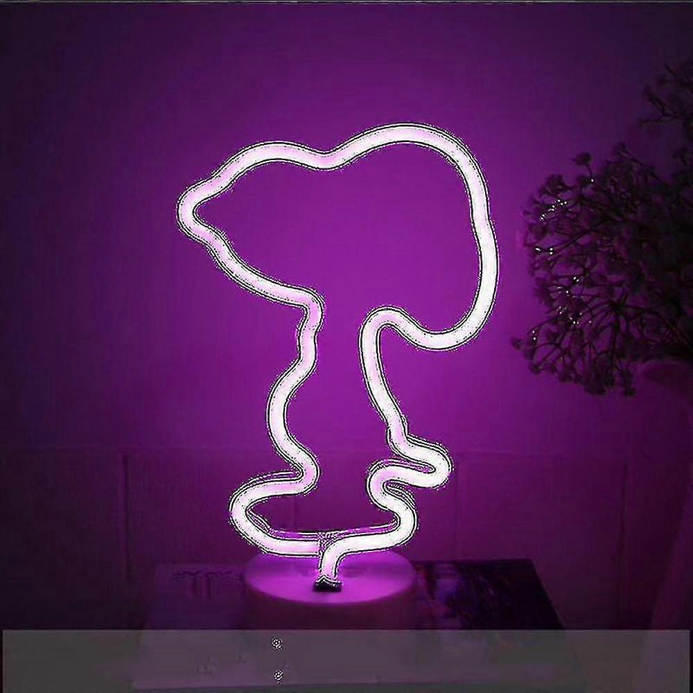 Snoopy Neon Light Signs Pink Led Neon Art Decorative Table Light Kids ...