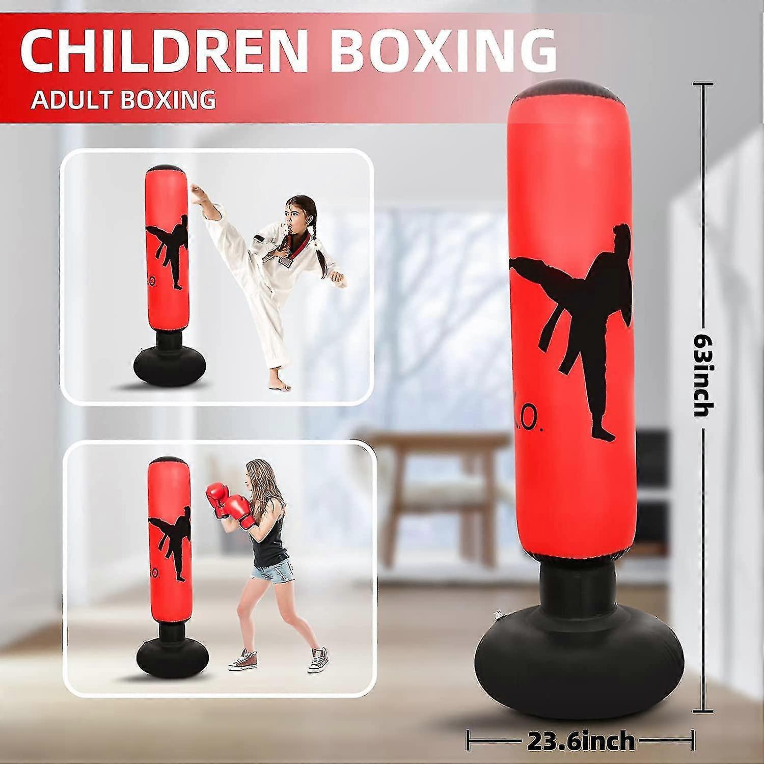 Punching Bag For Kids. Inflatable Boxing Bag . Kids Boxing Practice Set ...