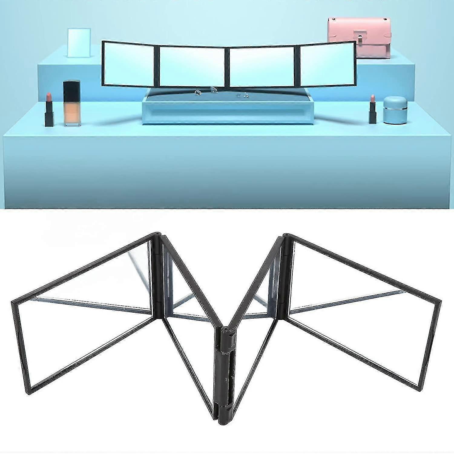 4 Way Mirror For Hair Cutting - 360 Degree Handheld Desktop Mirror ...