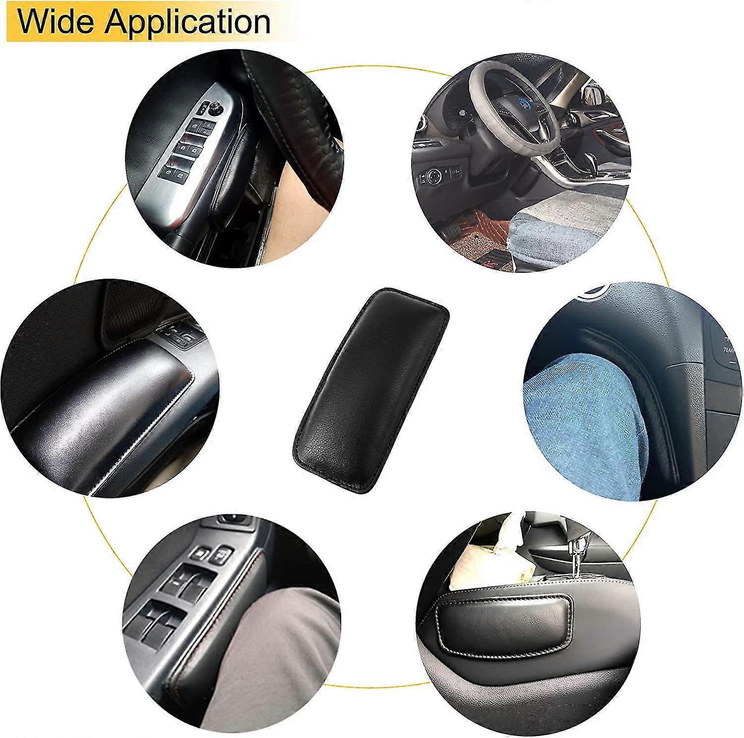 4 Pcs Soft Leather Car Center Console Knee Leg Elbow Cushion Pad, Car ...